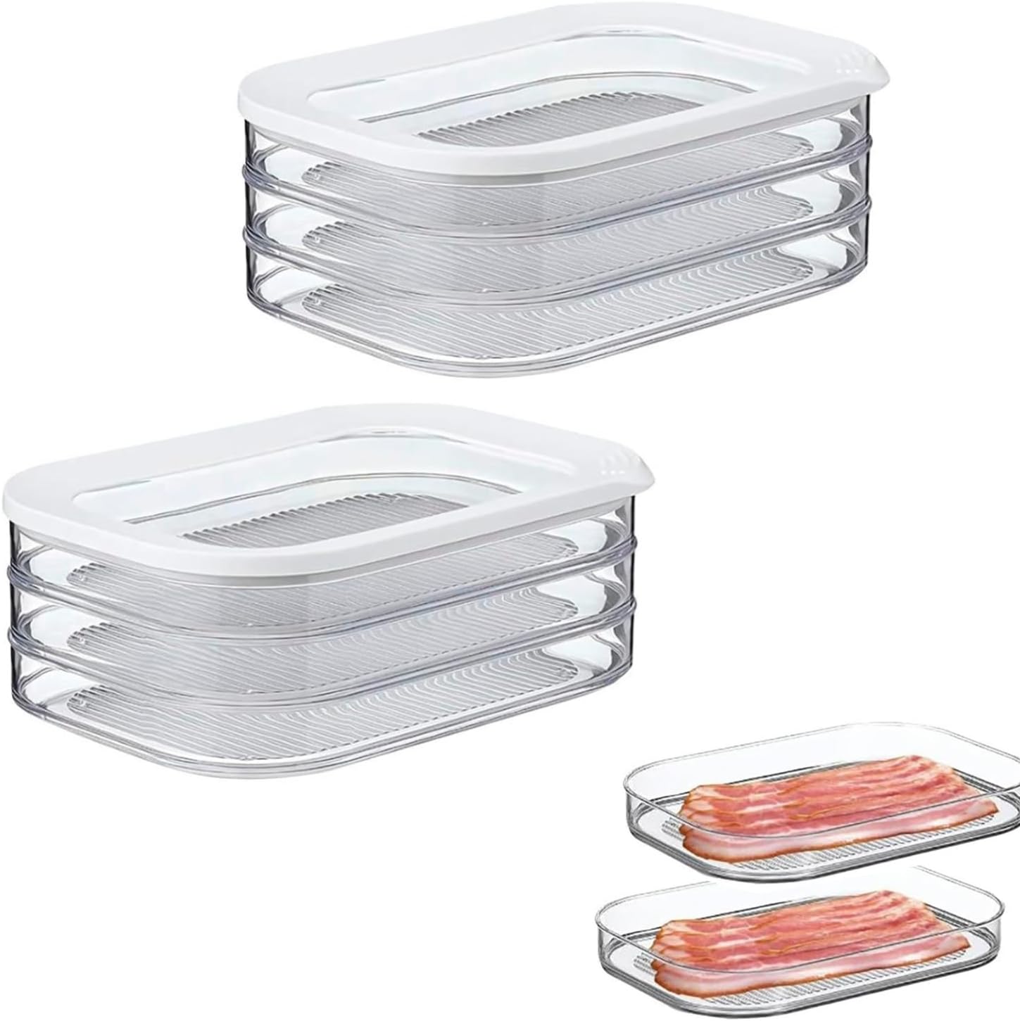 Amazon.com: Meat Container For Fridge, 2024 New Bacon Lunch Meat ...