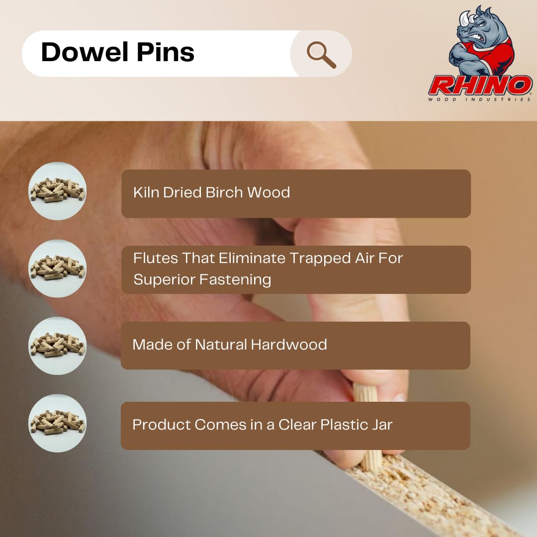 Snapklik.com : 500 Pack 5/16" X 1 3/16" Jar Pack Wooden Dowel Pins Wood ...