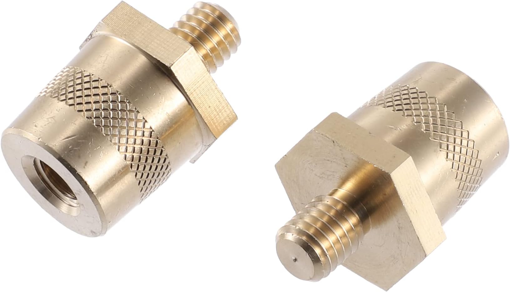 X AUTOHAUX 1 Pair M8 Battery Terminal Connector Brass Tone Post Adapter ...