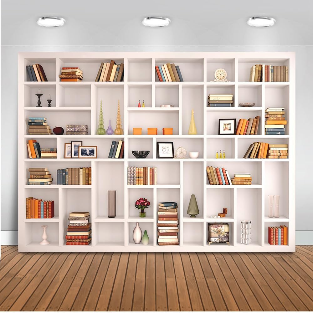 Amazon.com : Library Backdrop, Bookshelf Book Photo Backdrop, Office ...