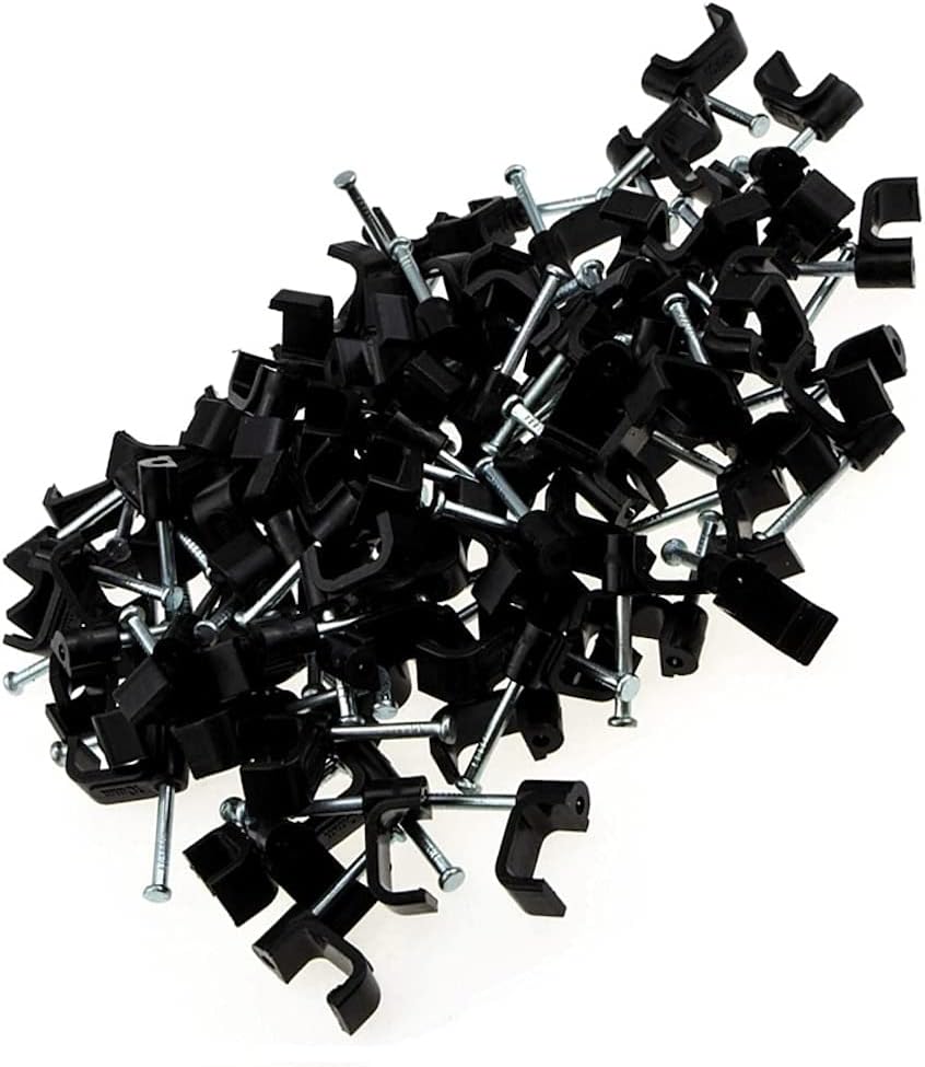 merriway BH04444 (100-Piece) Twin Shotgun Black Cable Clips for WF65 ...