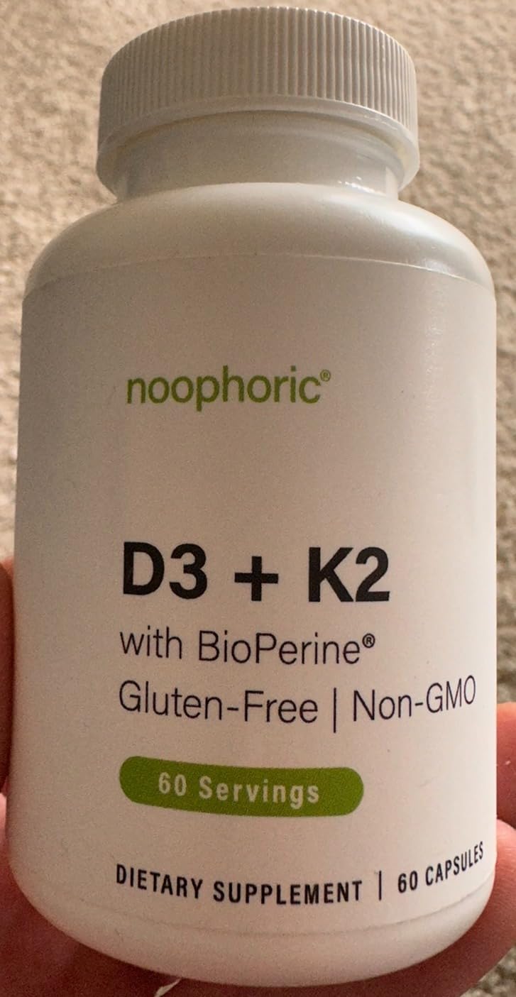 Amazon.com: Noophoric D3 K2 Vitamin 5000 IU - Vitamin K2 100 mcg MK7 ...