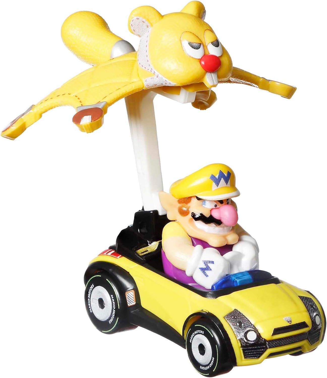 Amazon.com: Hot Wheels Mario Kart Wario in Sports Coupe Kart with ...