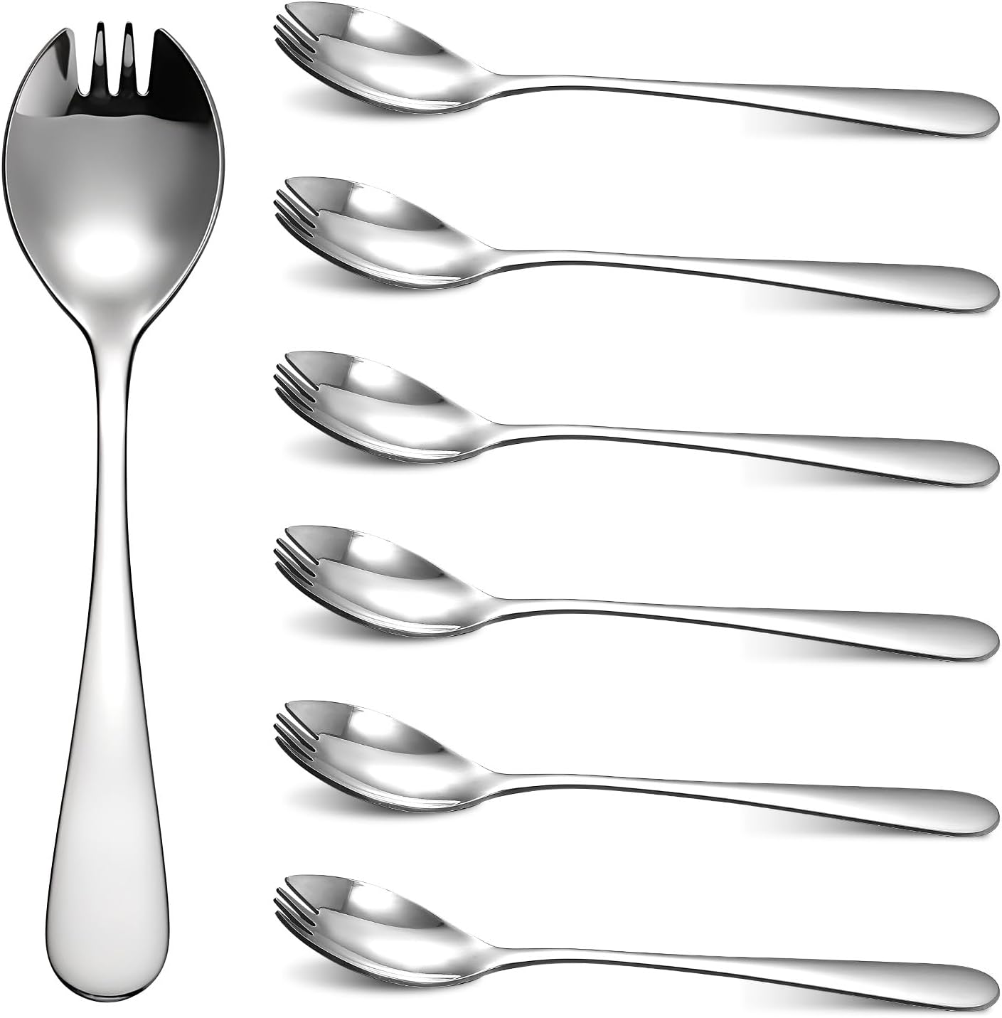 Amazon.com: 6 Pcs Sporks Stainless Steel 6.3 Inch Food-grade Stainless ...