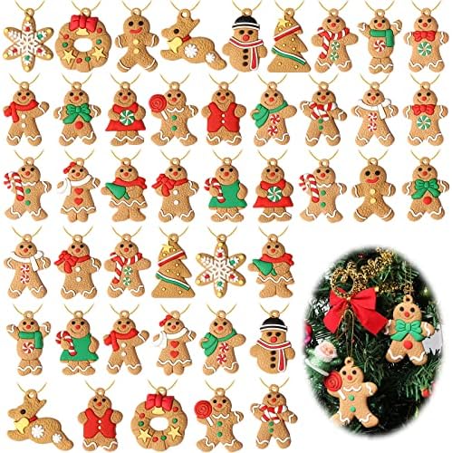 Amazon.com: Ferraycle 36 Pcs Gingerbread Man Ornaments for Christmas ...