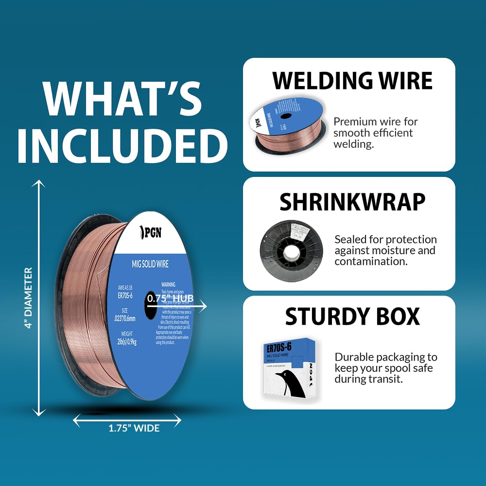 Snapklik.com : PGN Solid MIG Welding Wire - ER70S-6 .023 Inch - 2 Pound ...