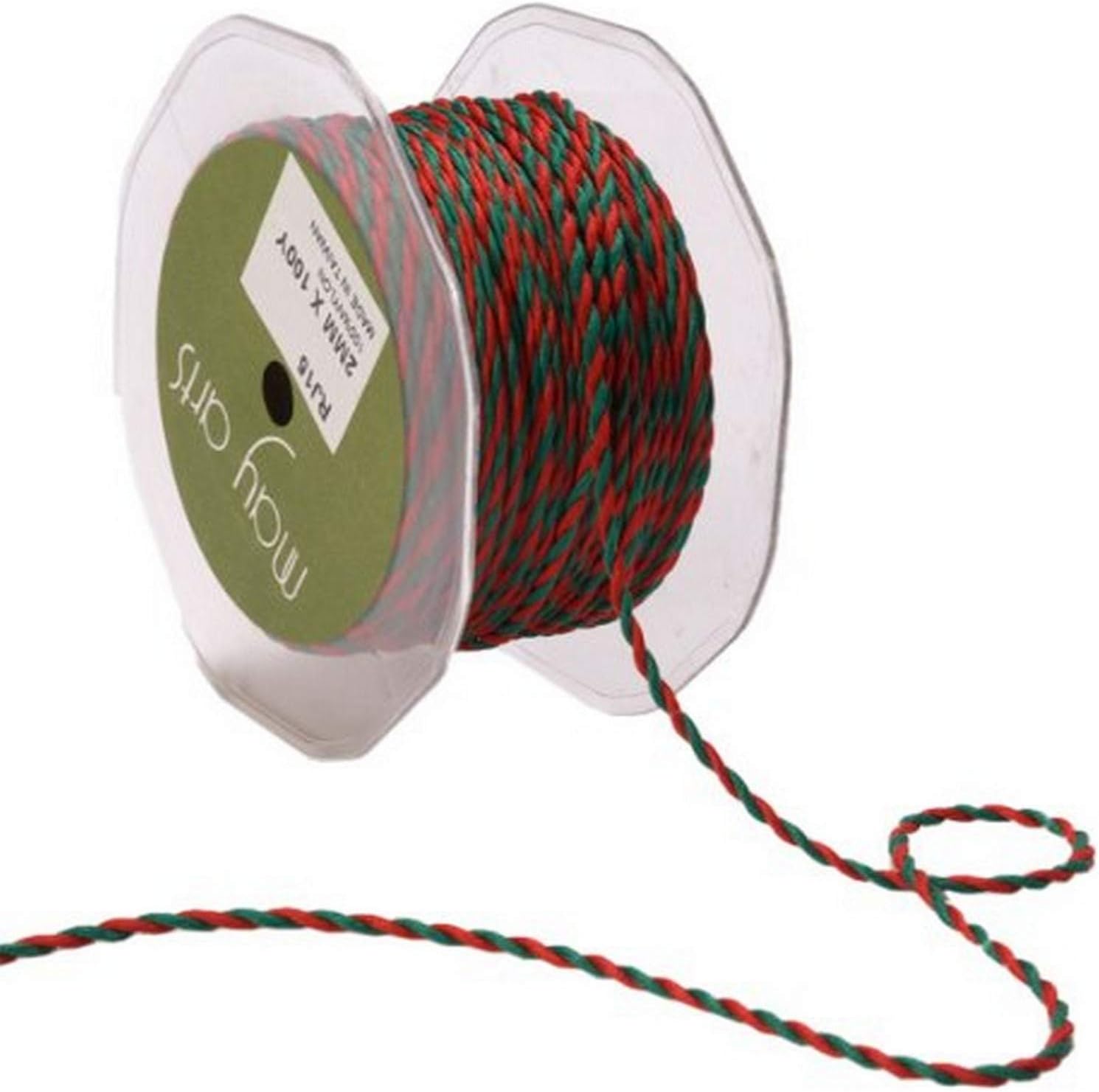 Amazon.com: May Arts 1/16-Inch Wide Ribbon, Red and Green Twisted Rope