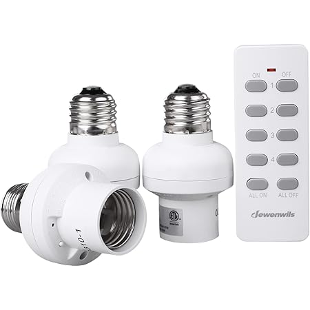 DEWENWILS Remote Control Light Socket E26 E27 Bulb Base, Wireless Light ...