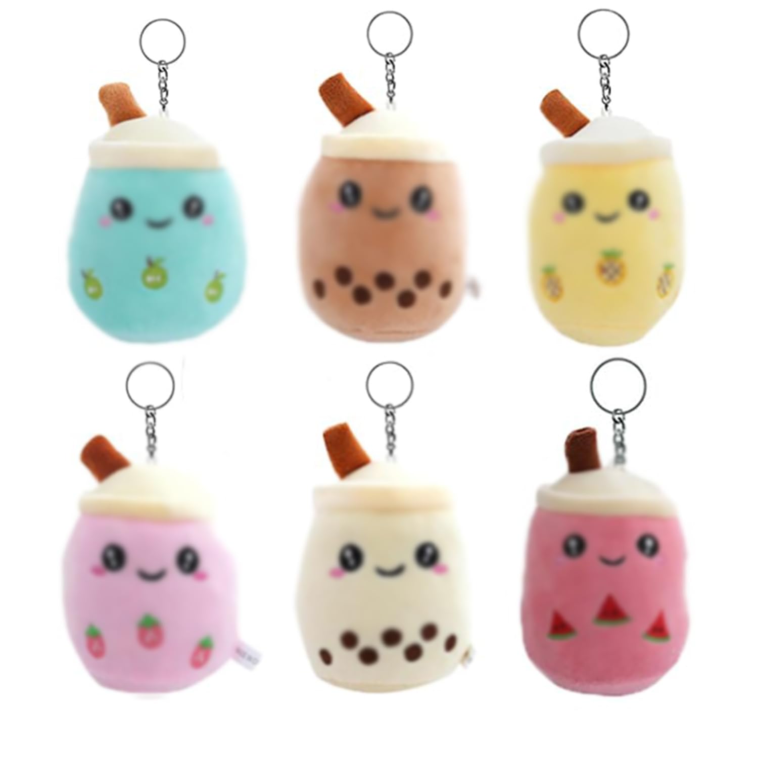 YaLiyA 6pcs Bubble Tea Keyring Bubble Tea Plush Bubble Tea Plush ...