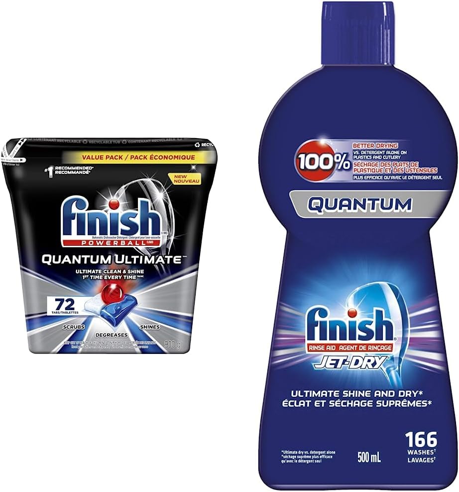 Finish Power Ball Quantum Ultimate Dishwasher Detergent Tabs + Finish ...