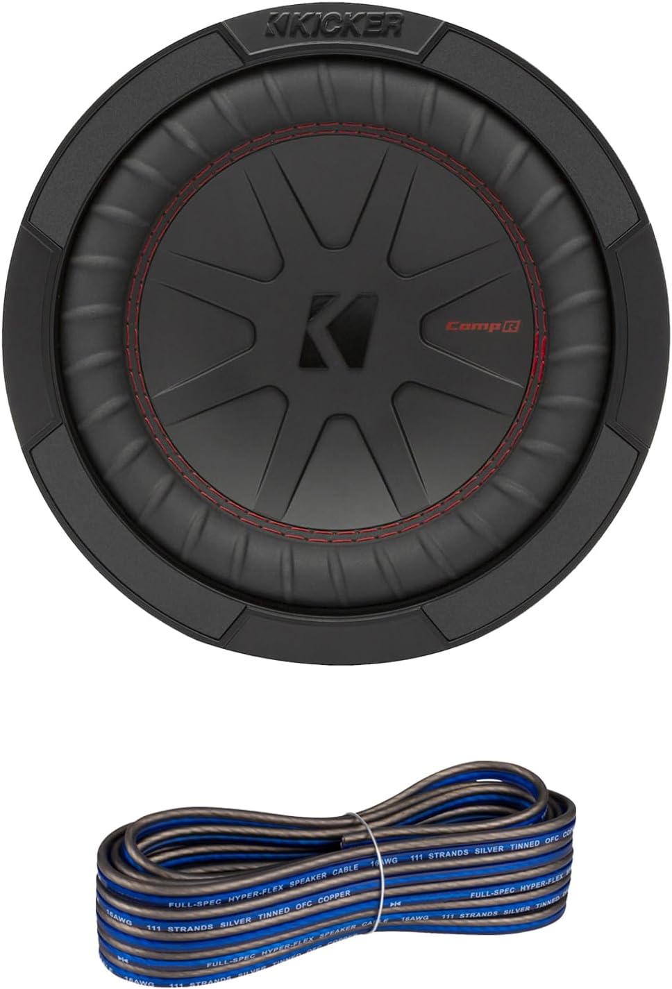 DVC Car Audio Sub KICKER 8" CompR Subwoofer Bundle - 600W Peak Power 2 ...