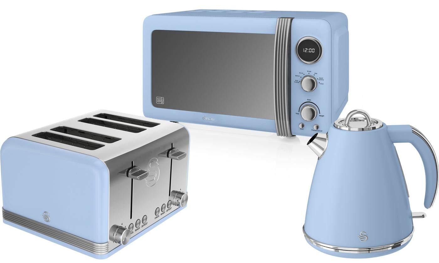 Buy Retro Kitchen Pack by Swan - Digital Microwave 800w 20L, Jug Kettle ...