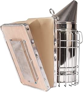 Amazon.com: Stainless Steel Beehive Smoker Bee Smoker with Heat Shield Superior Leather Bellow ...