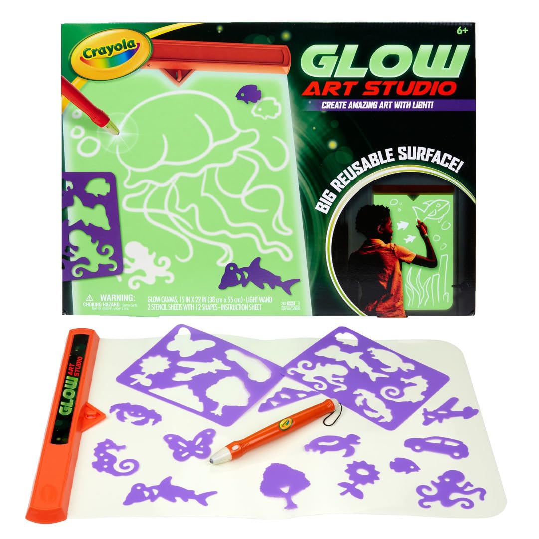 Amazon.com: Crayola Glow Art Studio, Glow in the Dark Toys, Kids Gifts ...