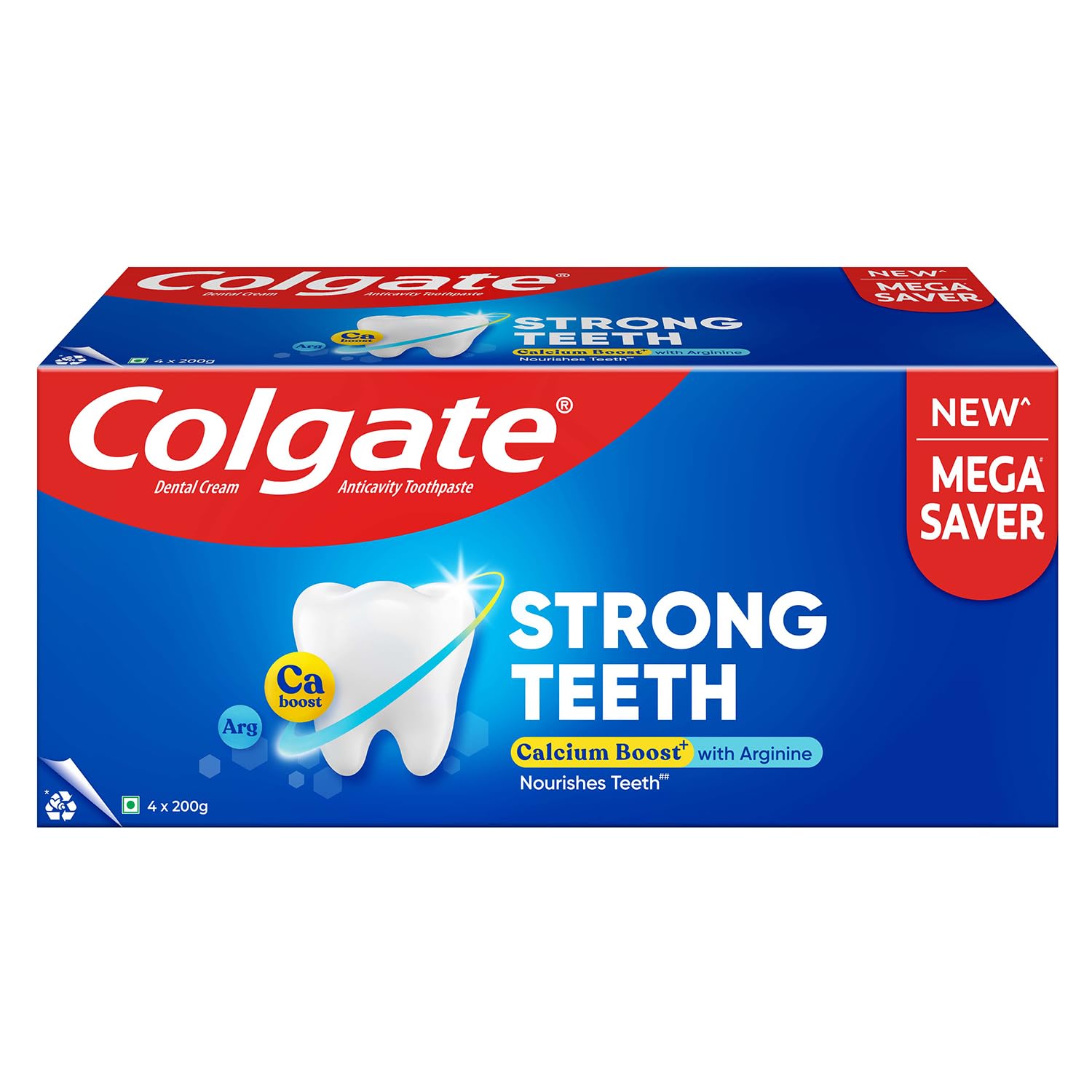 Buy Colgate Strong Teeth Toothpaste, 800g (200g*4), India's No: 1 ...