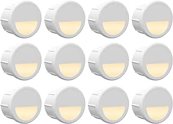 GKOLED 12 Pack Recessed Low Voltage Mini Size LED Step Riser Light, Φ1 ...