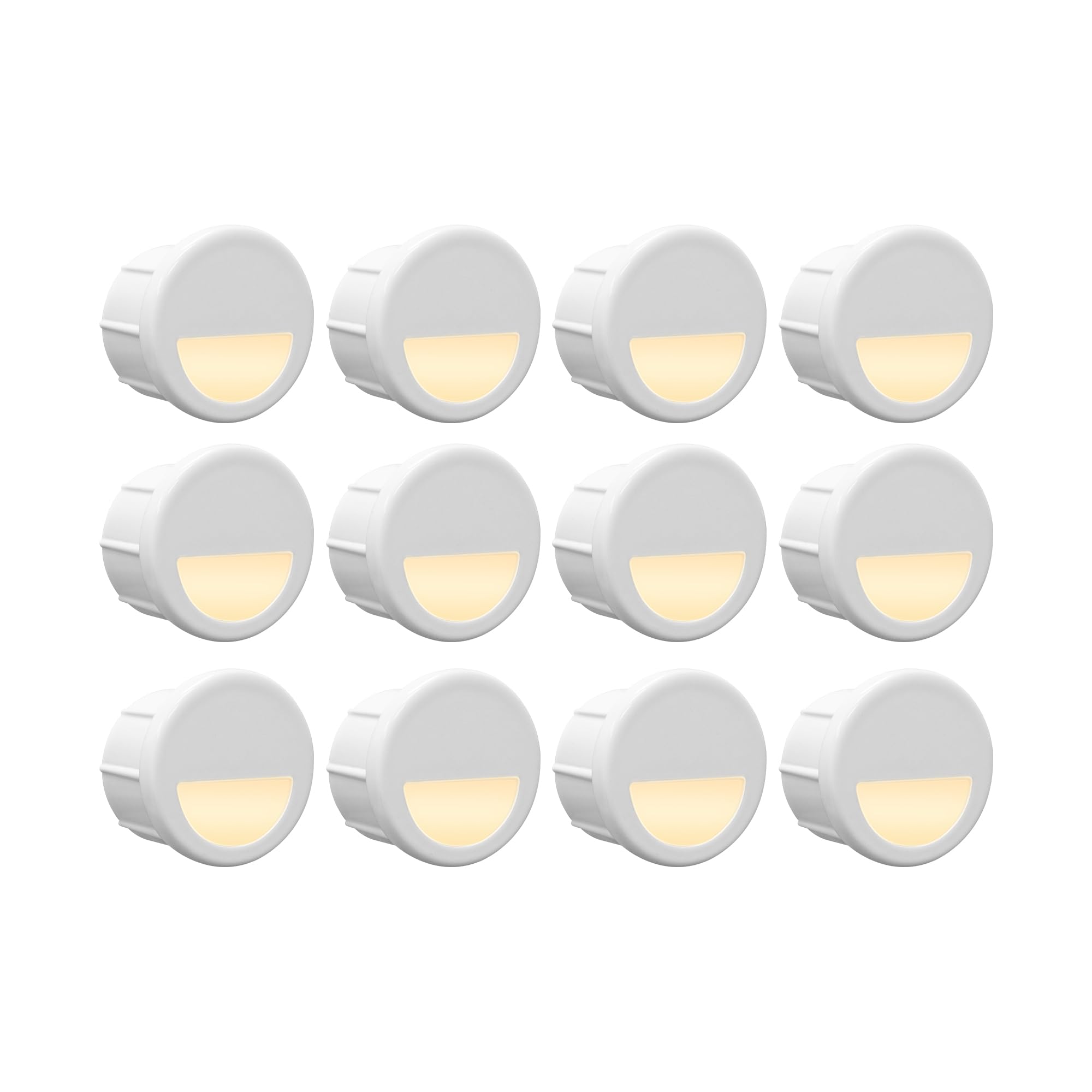GKOLED 12 Pack Recessed Low Voltage Mini Size LED Step Riser Light, Φ1 ...