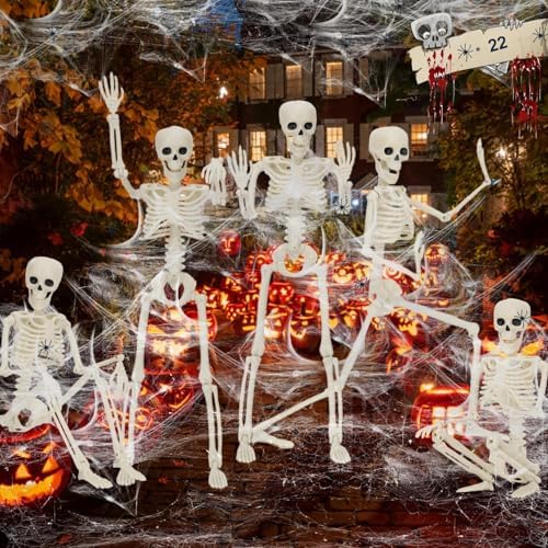 Amazon.com: XOYTN 5.4ft &3ft Halloween Life Size Human Skeleton ...