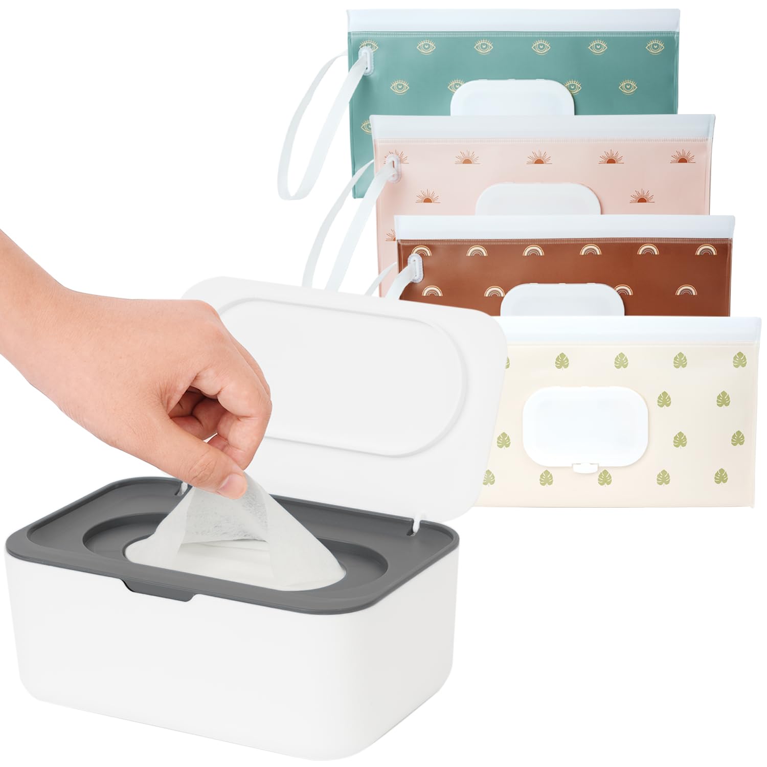 Amazon.com : Wipes Dispenser with 4 Pack Portable Baby Wipe Case, Wipe ...