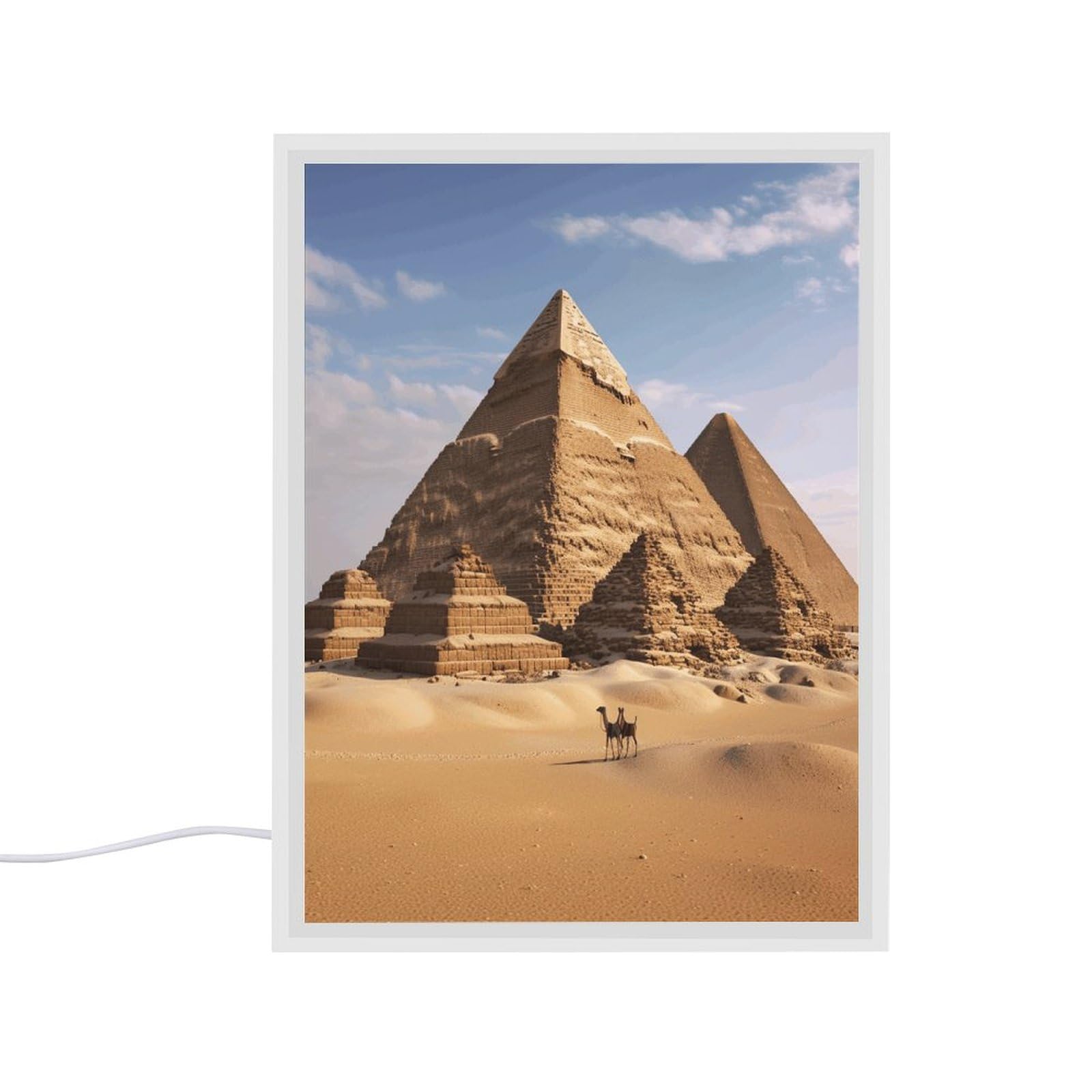 Light Bulb Ancient Egyptian Pyramid YJWANDL LED Acrylic Night Light,