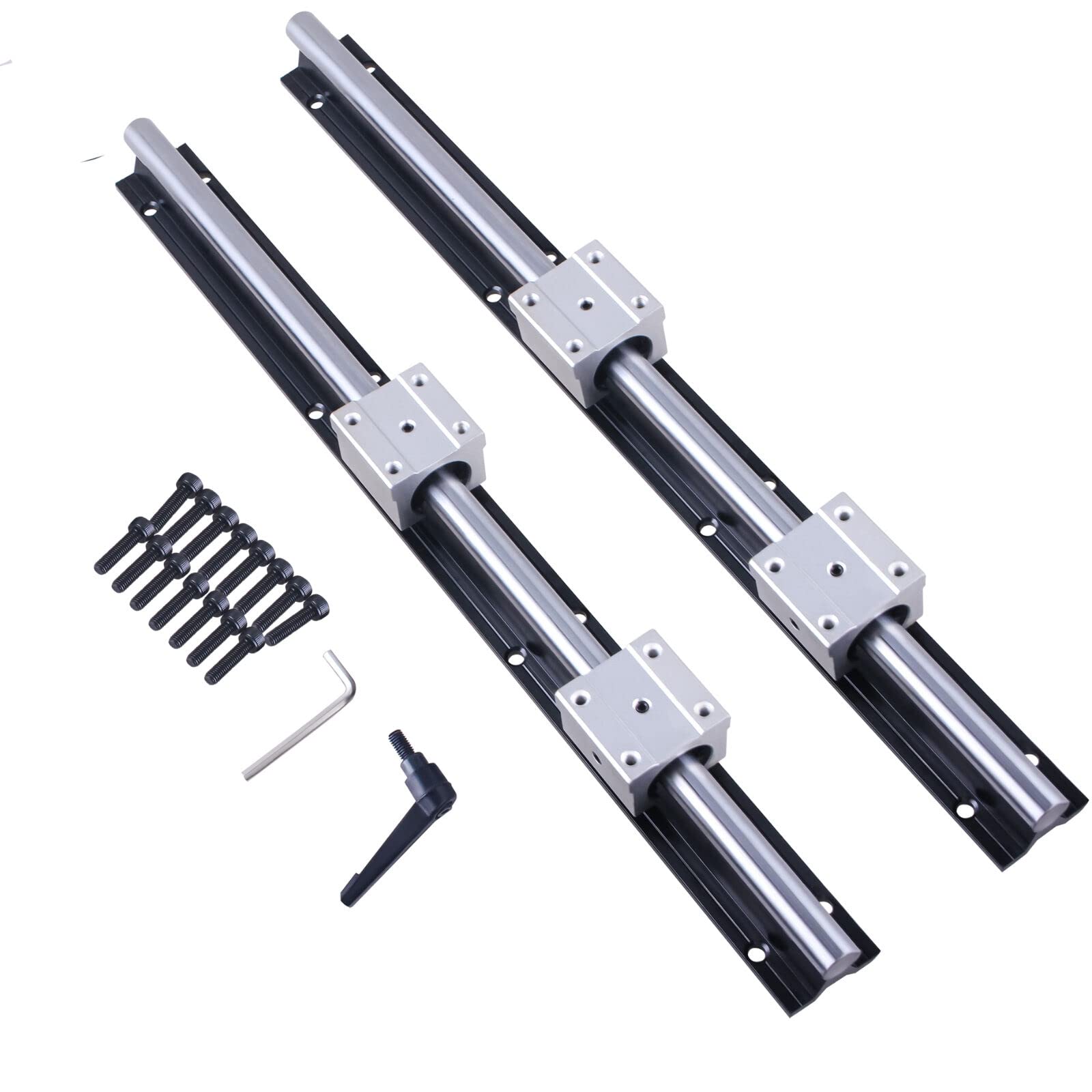 Snapklik.com : CNCYEAH Linear Rail SBR20 600mm 2PCS Black Linear Rail Guide