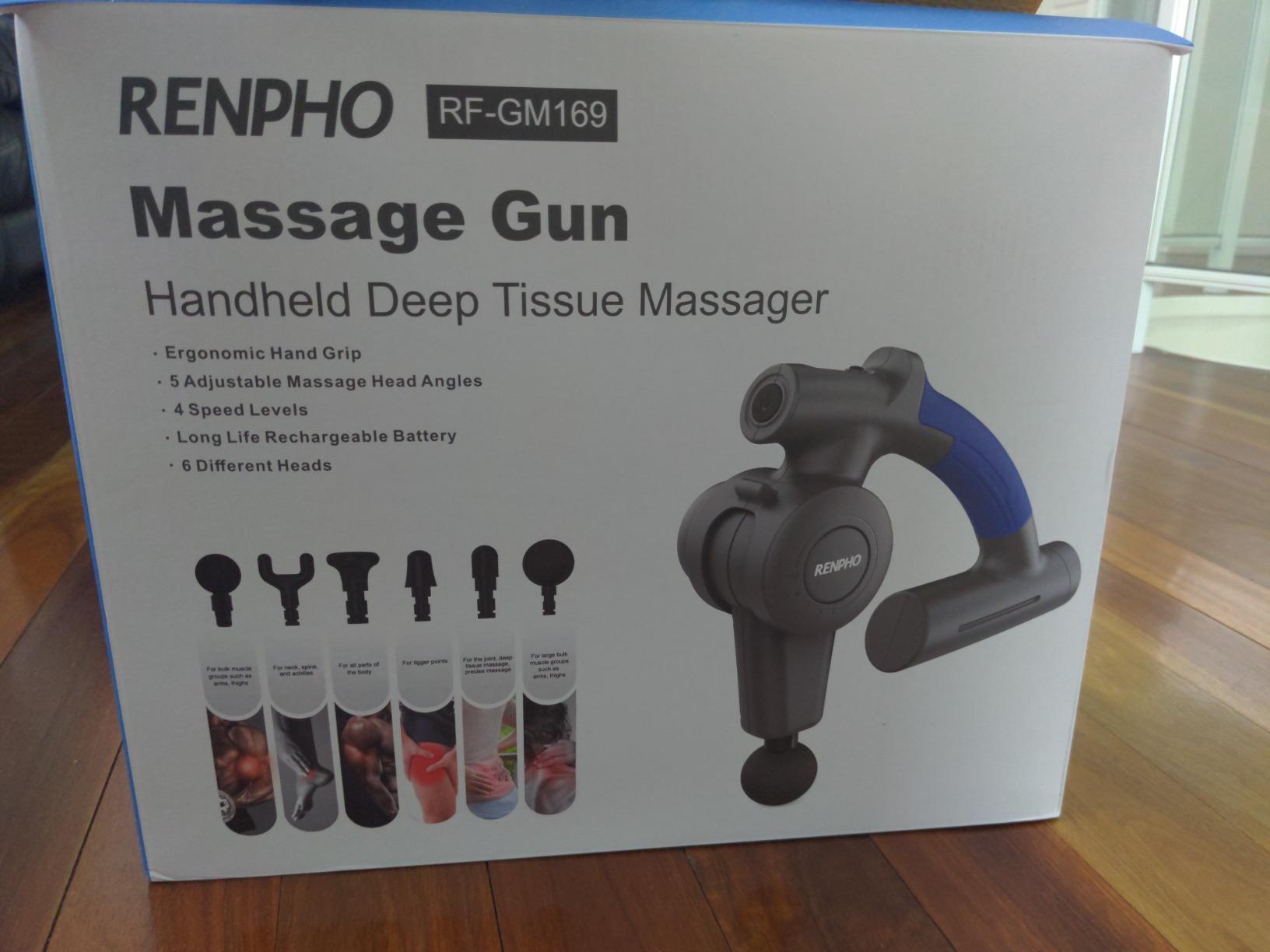 RENPHO Massage Gun with Adjustable Arm, R4 Percussion Back Massager Gun ...