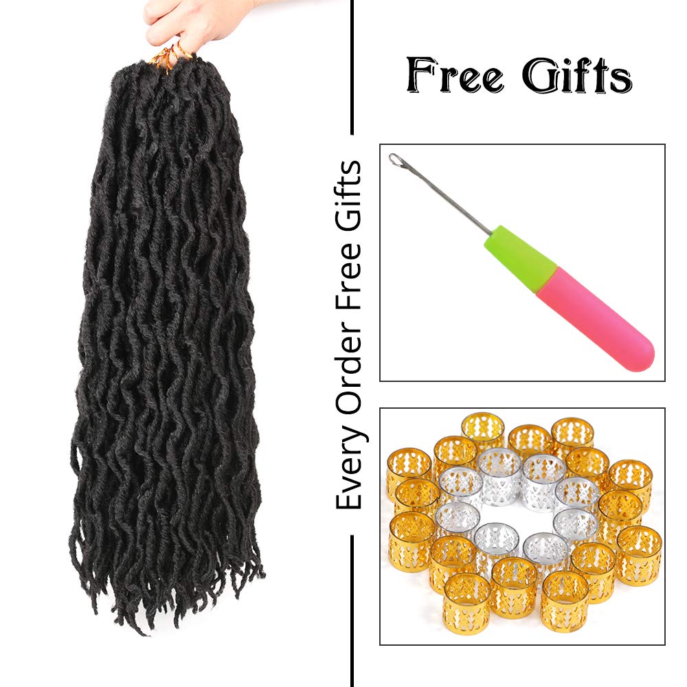 6 Packs Faux Locs Crochet Hair 18 Inch, Nu Locs Crochet Hair, Wavy ...