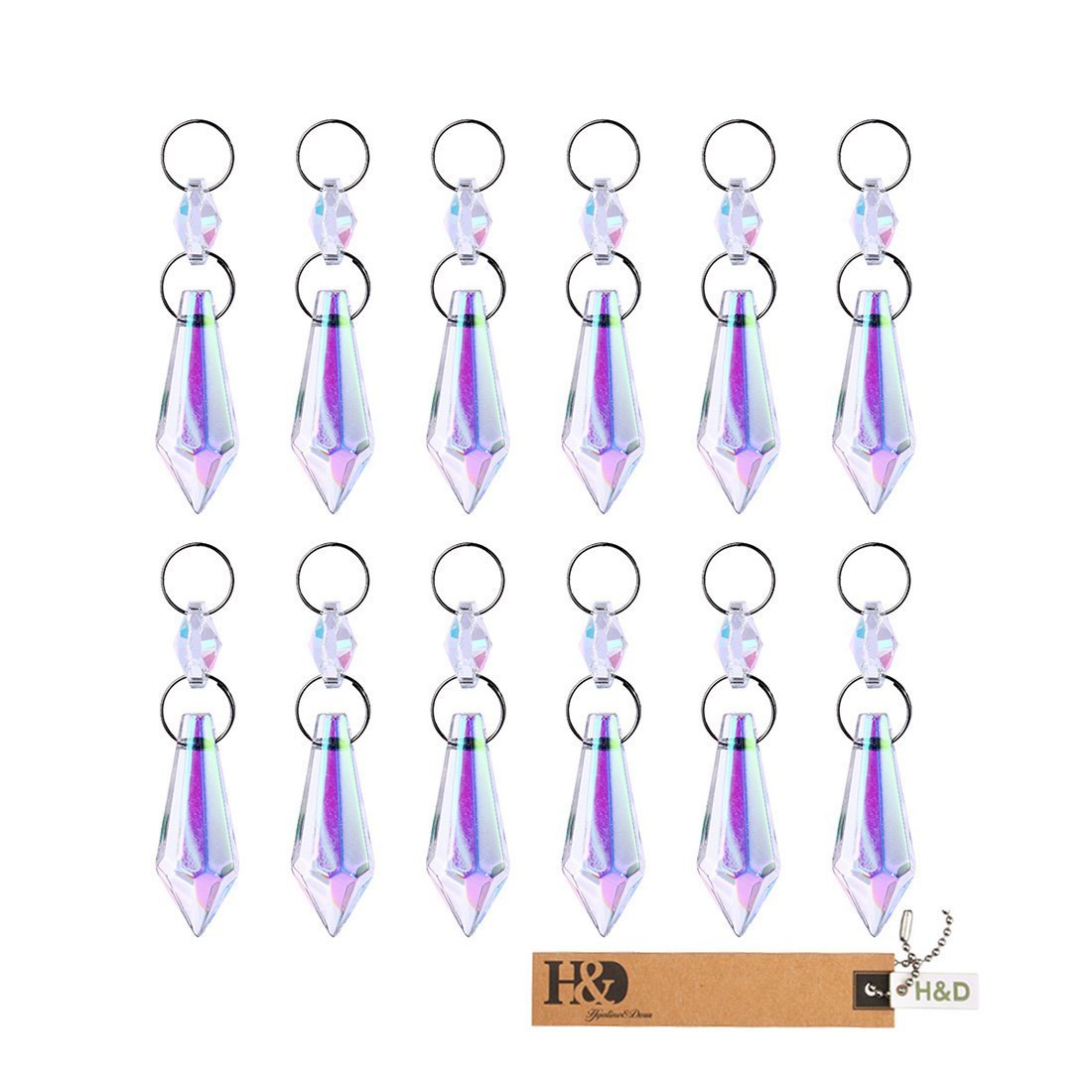 Amazon.com: H&D 10pcs Colored Chandelier Crystal Prism Icicle Drops ...
