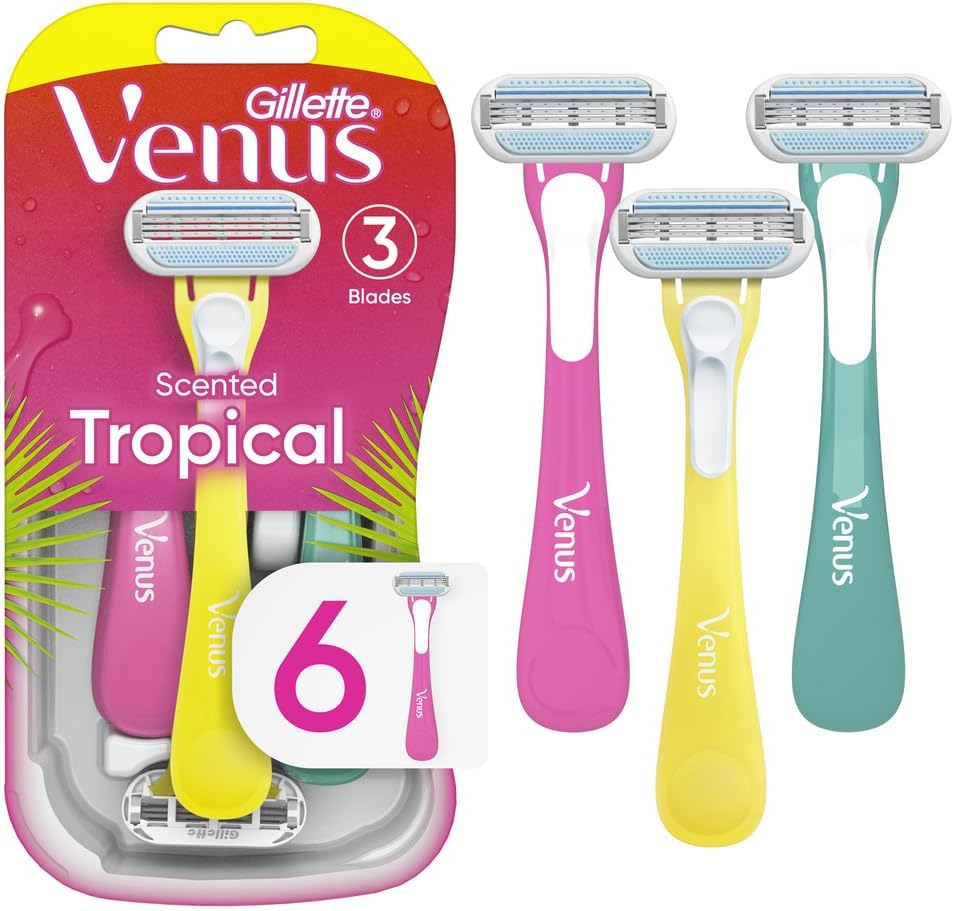 Amazon.com: Gillette Venus Sensitive Disposable Razors for Women with ...