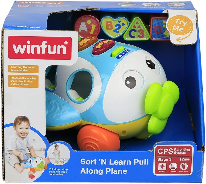 winfun Sort n Learn Pull Along Plane : Amazon.ca: Toys & Games