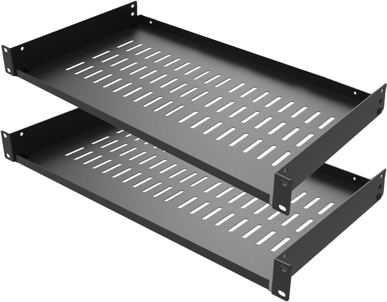 Amazon.com: 1U Server Rack Shelf 10" Deep 2-Pack- Universal Vented Rack ...
