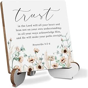 Amazon.com: Christian Decor Inspirational Wooden Square Desk Signs ...