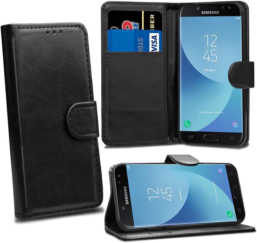 Samsung Galaxy J5 2017 J530 Cases - Black Premium Wallet Leather Flip ...