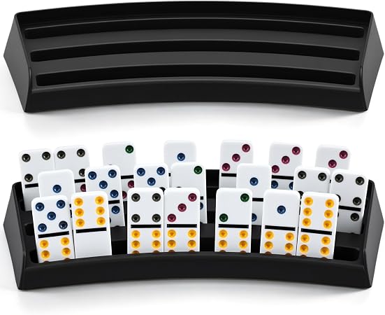Amazon.com: Soulchen Plastic Domino Holders Set of 2 Domino Racks Trays ...