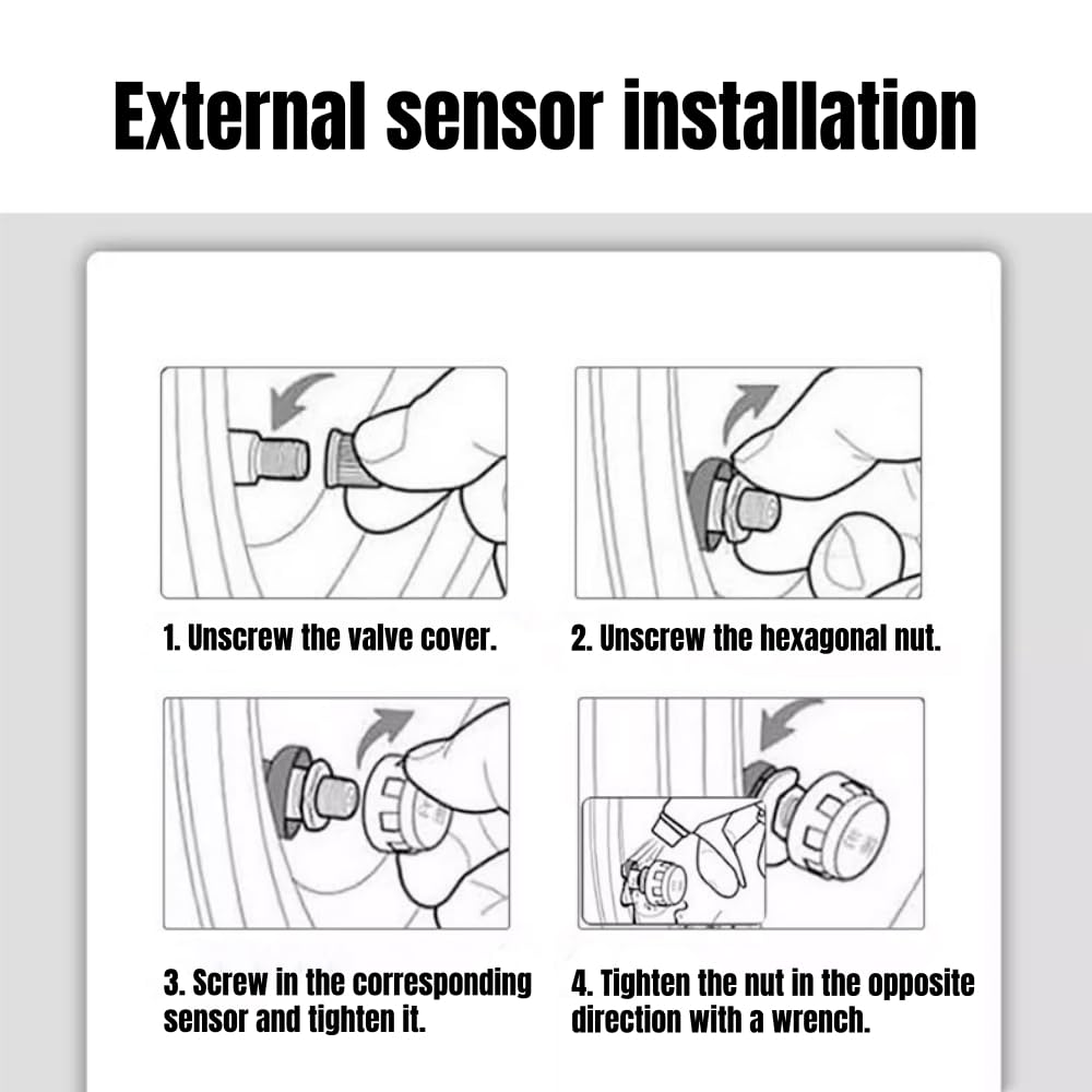 Tpms Esterno Auto Sensore Pressione Pneumatici YancioGZ TPMS - Display ...