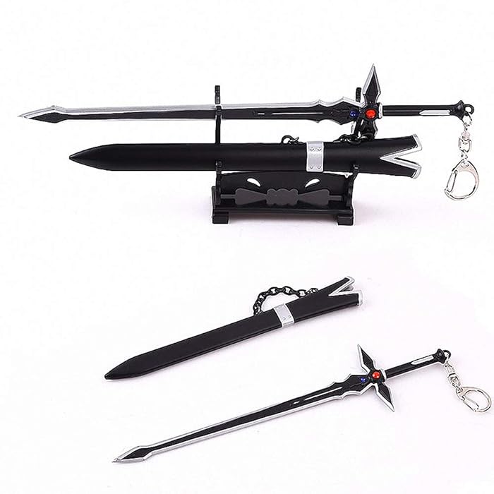 Buy LONGHE Games Metal SAO Alicization Eugeo Kirito Dark Repulser Blue ...