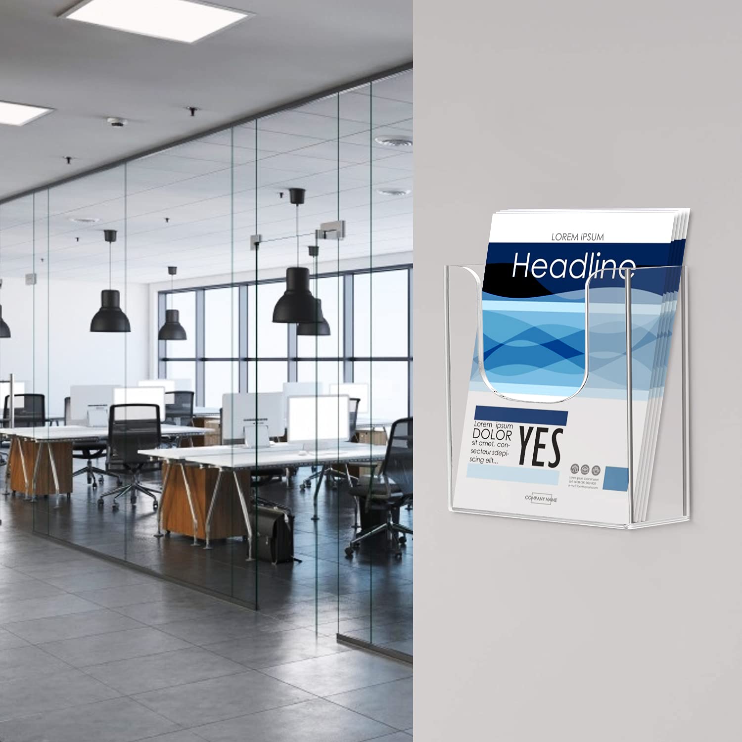 MaxGear Brochure Holder 6 x 9 Inches Sign Holder Wall Mount Literature ...