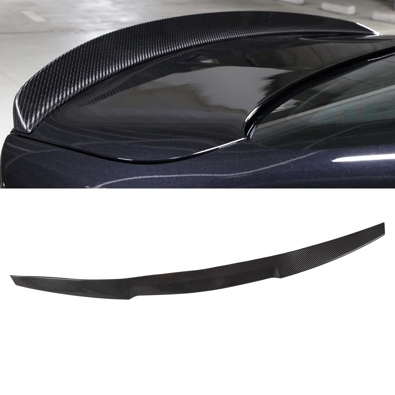 Trunk Rear Spoiler, 3.9ft/121cm Universal Carbon Fiber Rear Trunk ...