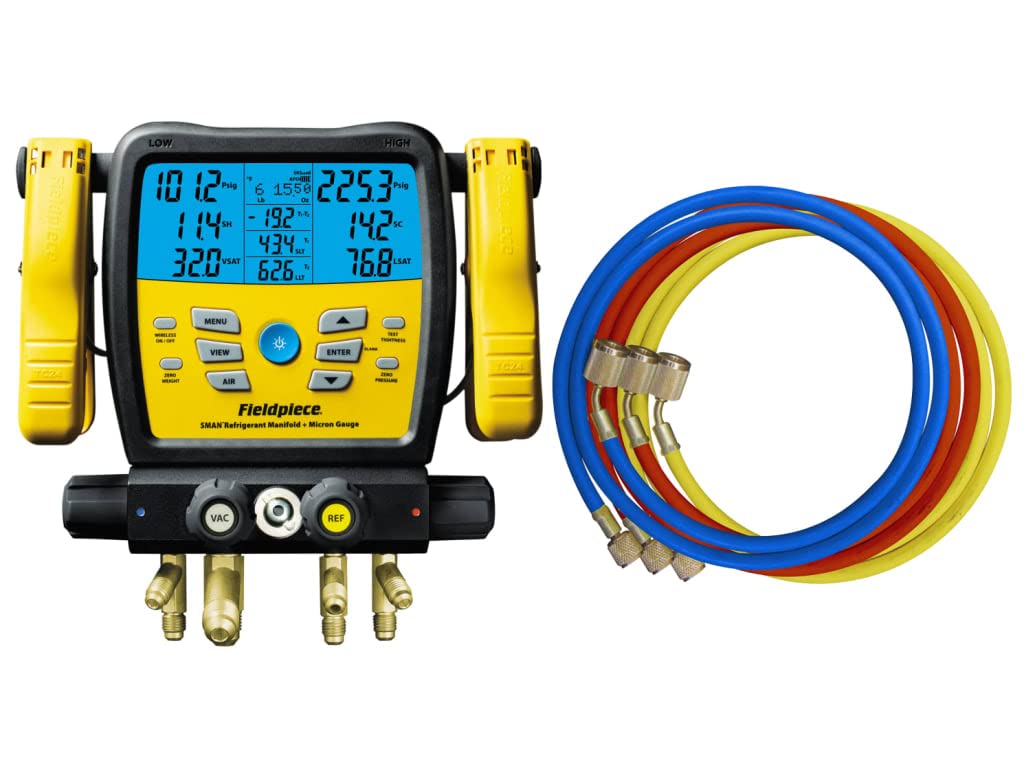 Amazon.co.jp: Fieldpiece SM480V 4ポート ワイヤレスSMANマニホールド ミクロンゲージとMastercool ...