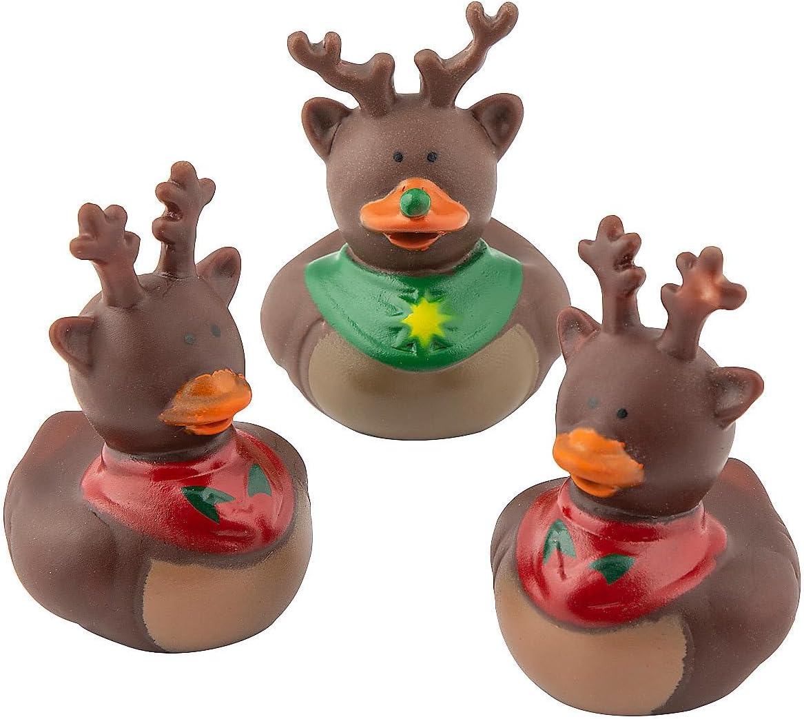 Amazon.com : Reindeer Rubber Ducks - Set of 9 - Christmas Toys and ...