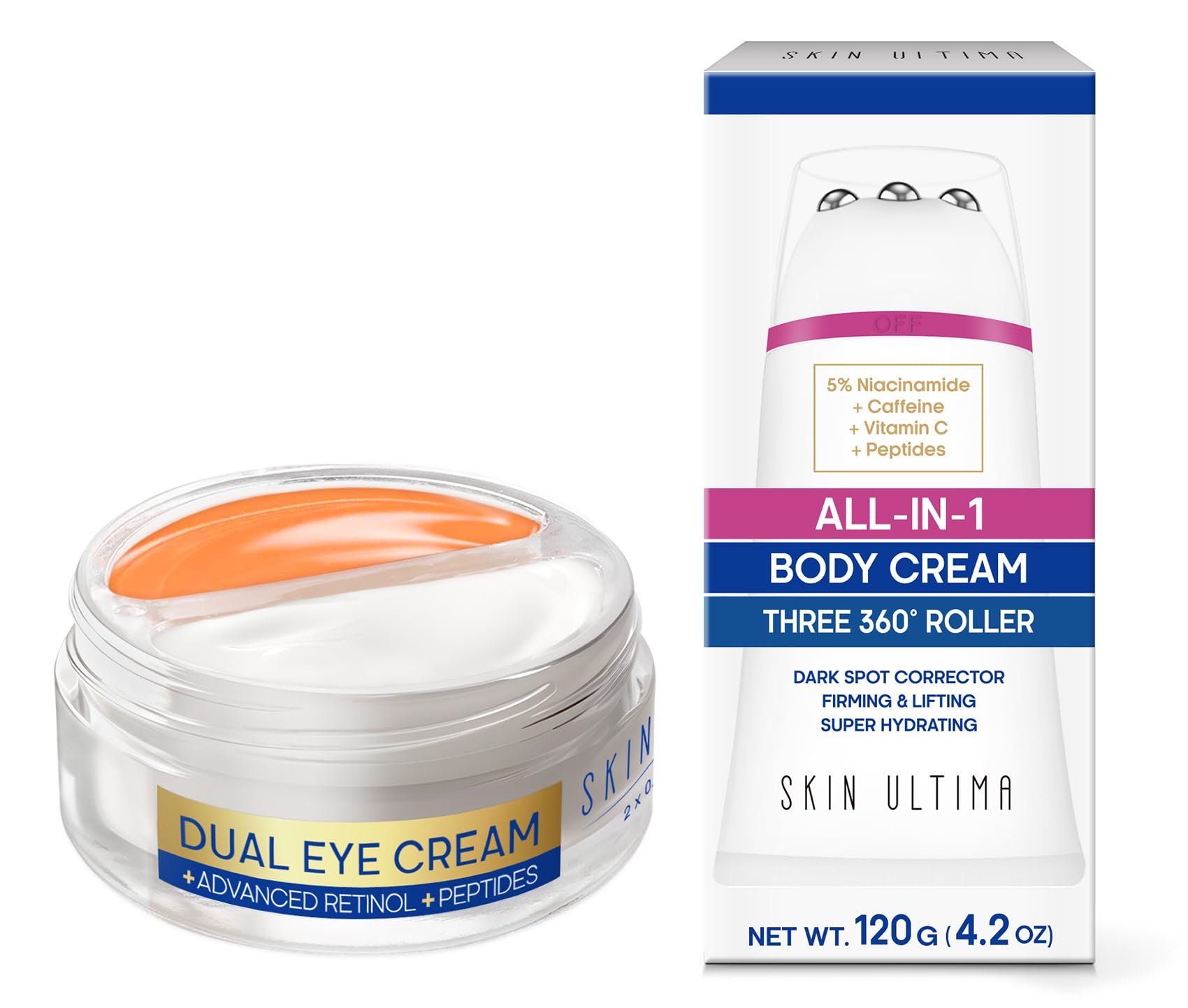 Amazon.com: SKIN ULTIMA Neck Cream and Dual Eye Bundle - Collagen ...