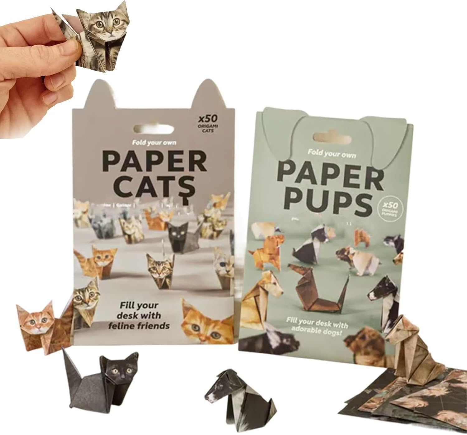 Amazon.com: DIY Paper Cats - 50 Sheets DIY Origami Paper to Fold Cute ...