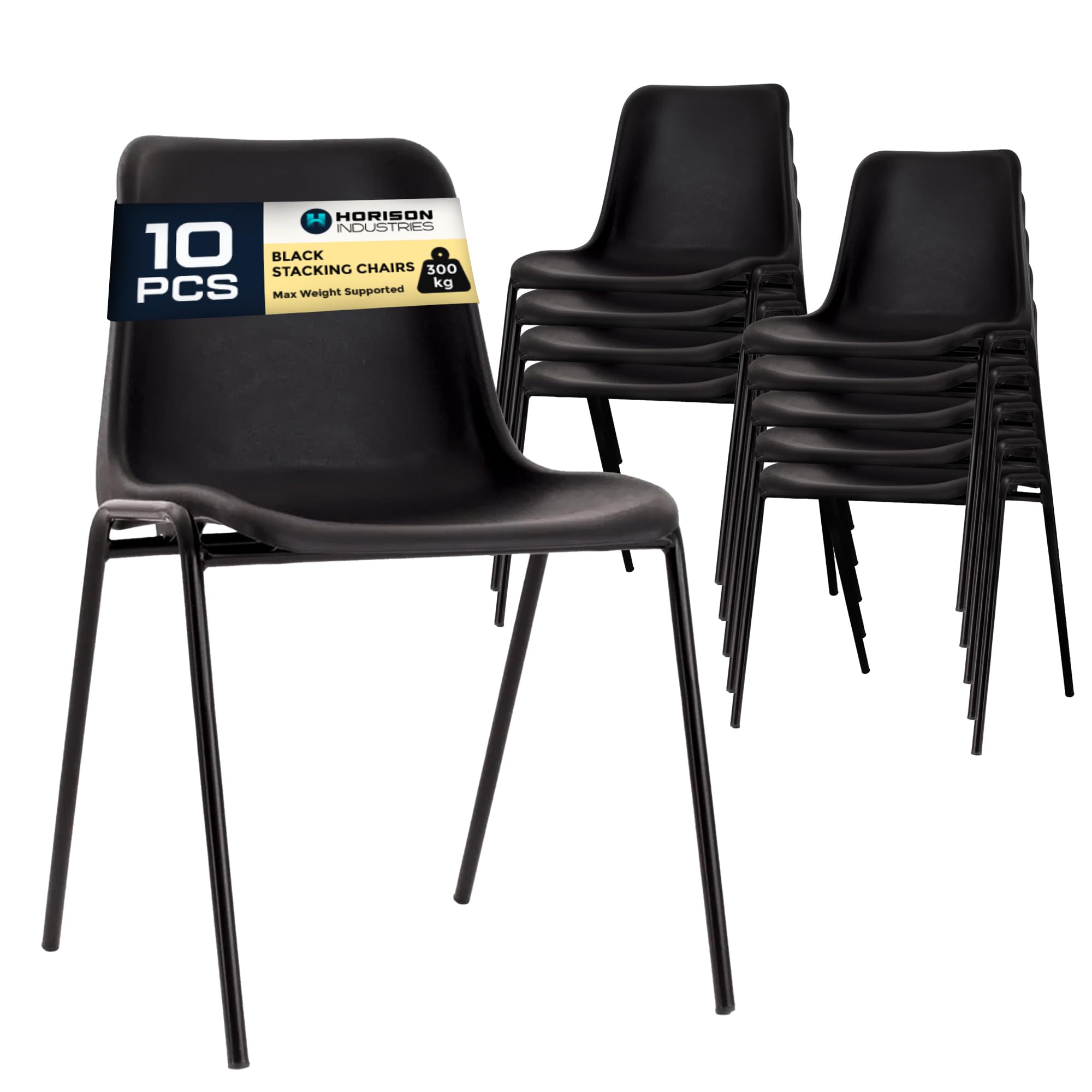 Stackable Chairs 10 pcs - Durable Plastic Stacking Chairs For ...