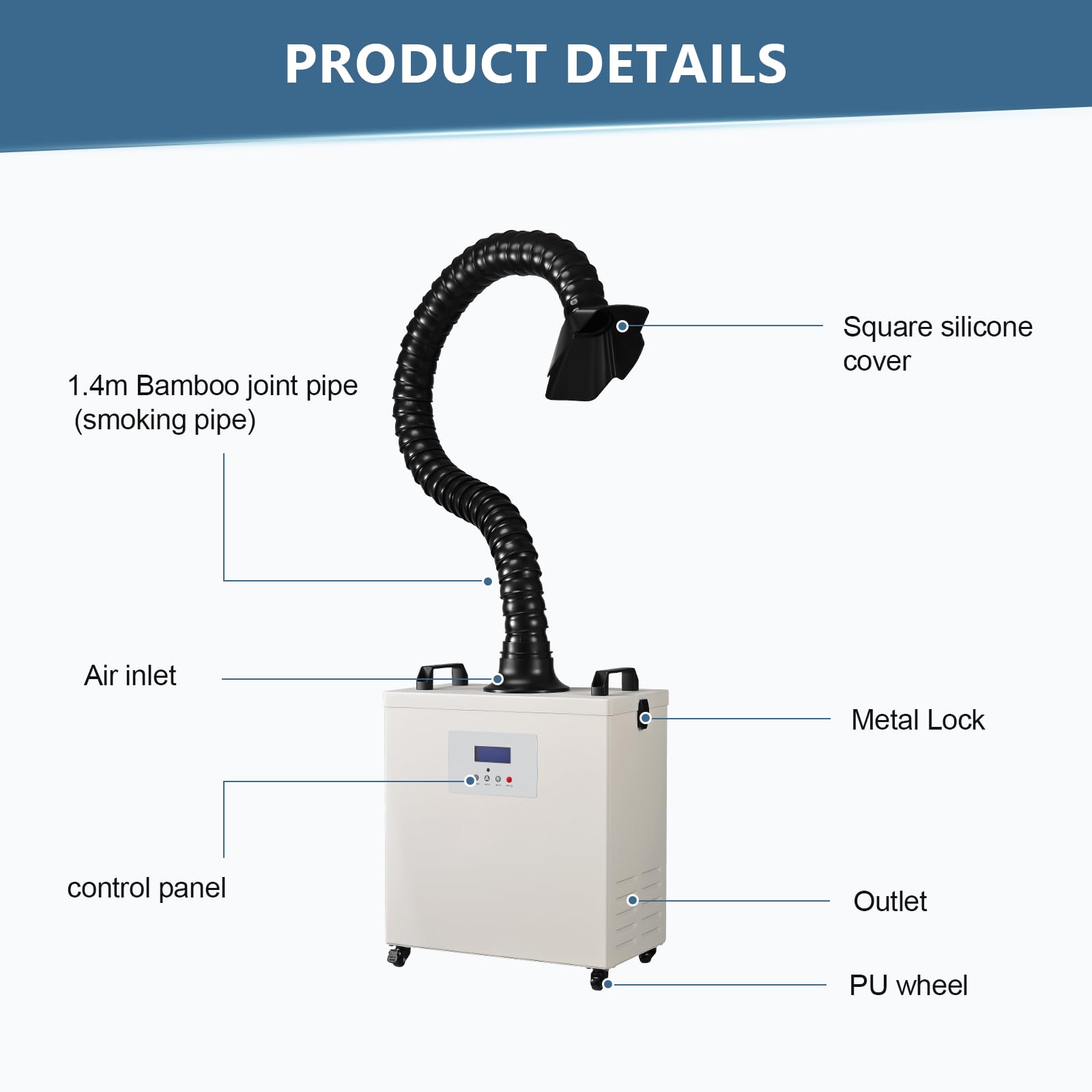 Fume Extractor Soldering 50mm OD Articulated Hose 3ft (1m) Long Air ...