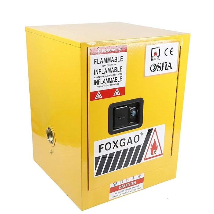Buy 12 Gallon Safety Storage Cabinet for Flammable Liquids,Yellow Leak ...