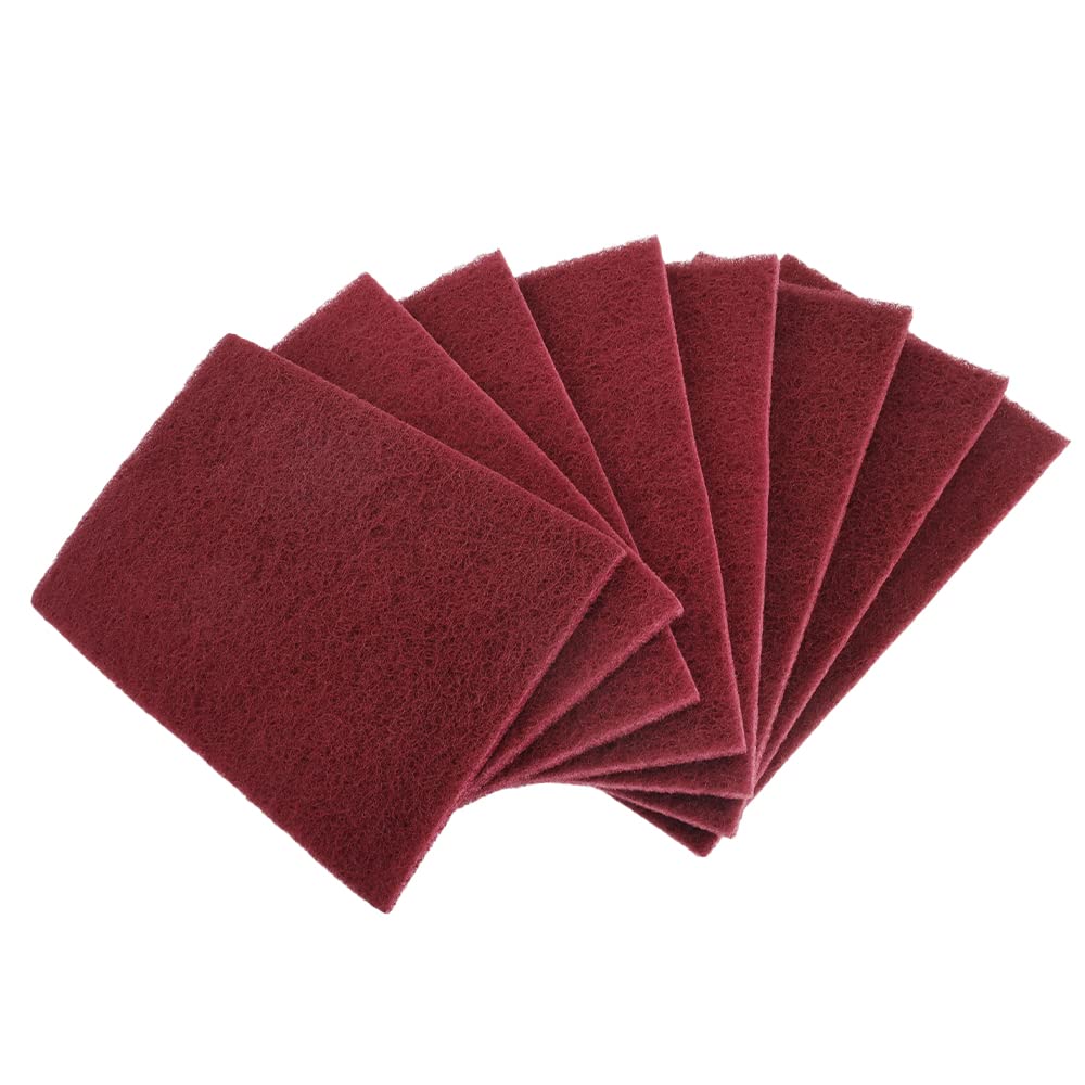 QZATTCAEN Maroon General Purpose Scuff Pads, Box of 8 - Scuffing ...