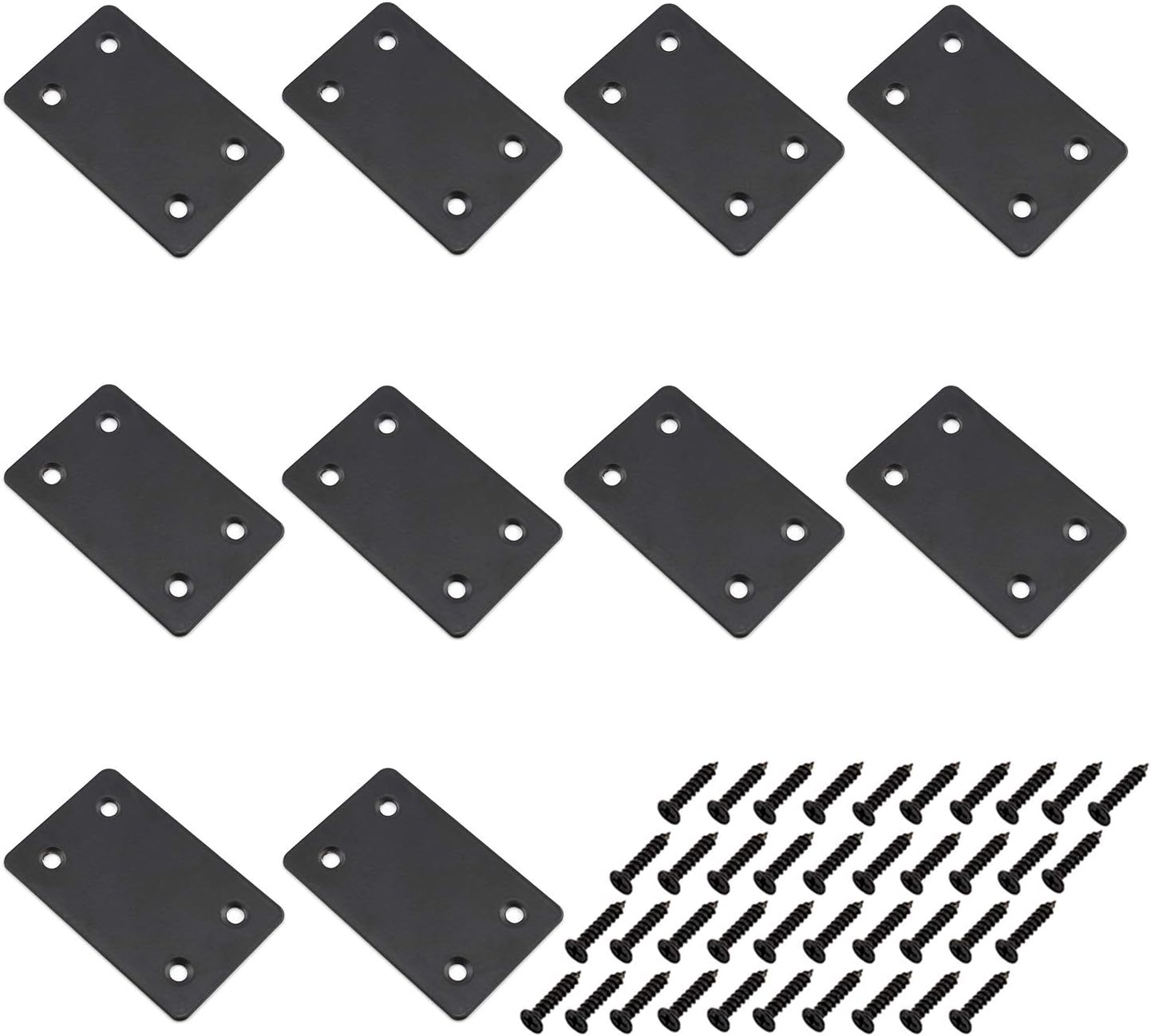 Amazon.com: 4 Pack Flat Straight Brace Brackets, ULIFESTAR Black ...