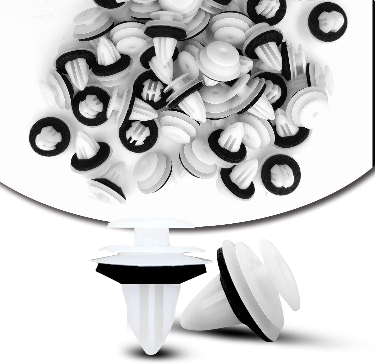 Amazon.com: uxcell 20 Pcs Plastic White Rivet Door Panel Clips Fastener ...