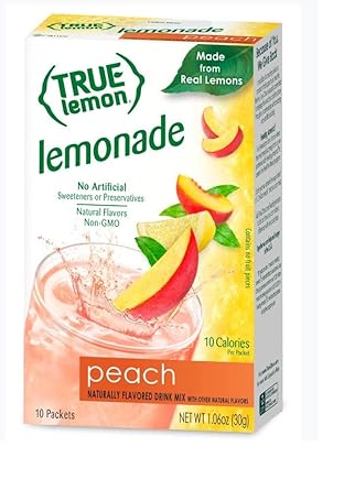Amazon.com : True Lemon Peach Lemonade Water Enhancer Drink Mix (10 Packets), Low Calorie Drink ...