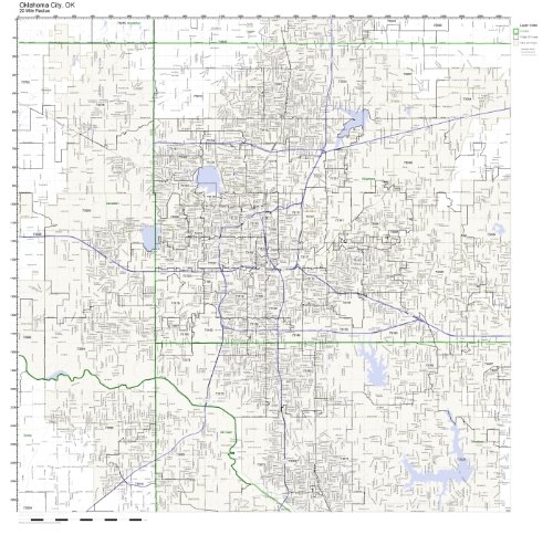Oklahoma City, OK ZIP Code Map Not Laminated: Amazon.com: Office Products